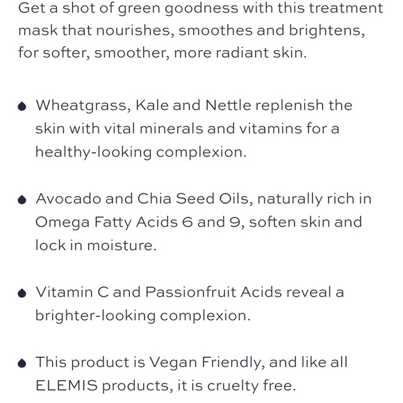 ELEMIS | Skincare | Elemis Superfood Vital Veggie Face Mask New | Poshmark
